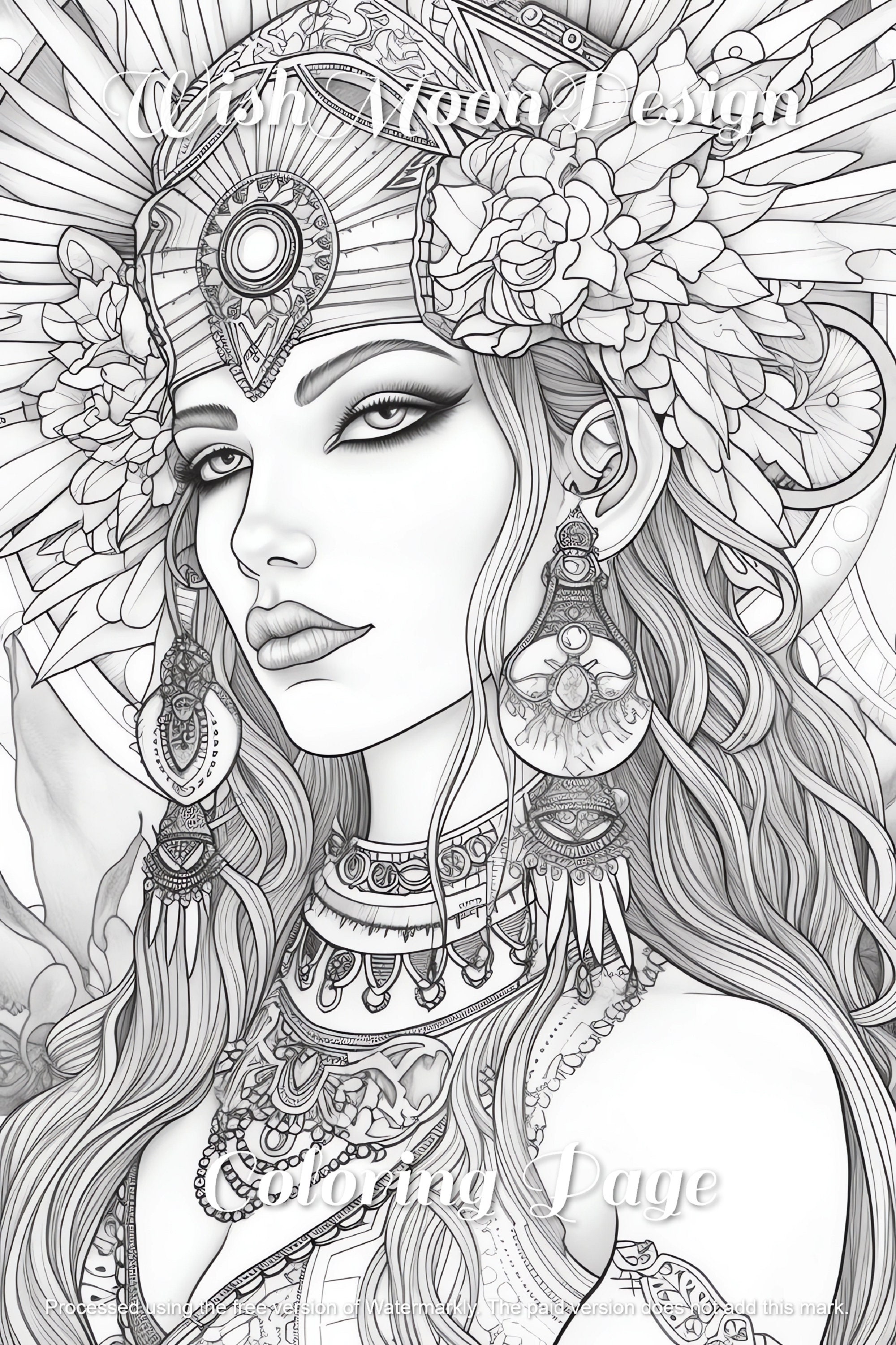 Nyx Goddess Mythological Coloring Book, Fantasy, Celestial Beauty ...