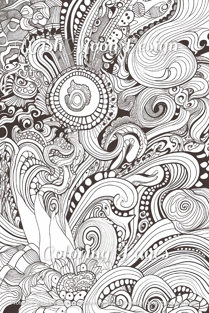 30 Psychedelic Retro Coloring Book, 1970s Stoner Hippie, Groovy ...