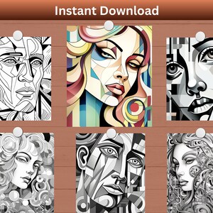 20 Picasso Style Portraits Coloring Pages, Artistic Pages, Abstract ...