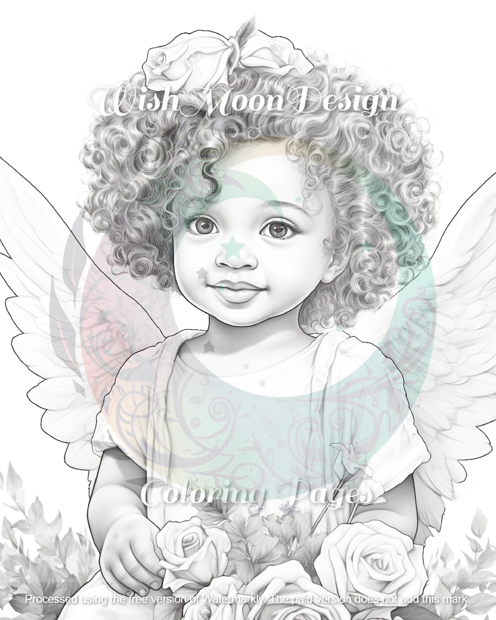 30 Black Angles Coloring Pages, Afrocentric, Celestial, Fantasy, Fairy ...