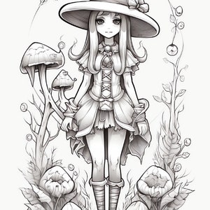 20 Chibi Witch Coloring Pages, Witches Hat, Spooky, Fantasy, Halloween ...