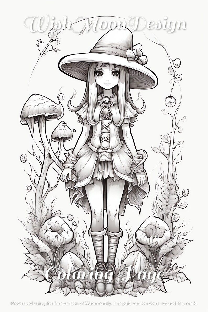 20 Chibi Witch Coloring Pages, Witches Hat, Spooky, Fantasy, Halloween ...