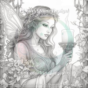 Fairyland Coloring Book 20 Pages, Enchanted Forest, Fantasy, Magical ...