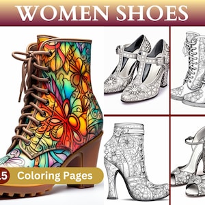 15 Women Shoes Coloring Pages, Shoes Fashion, Shoe Art, High Heels ...
