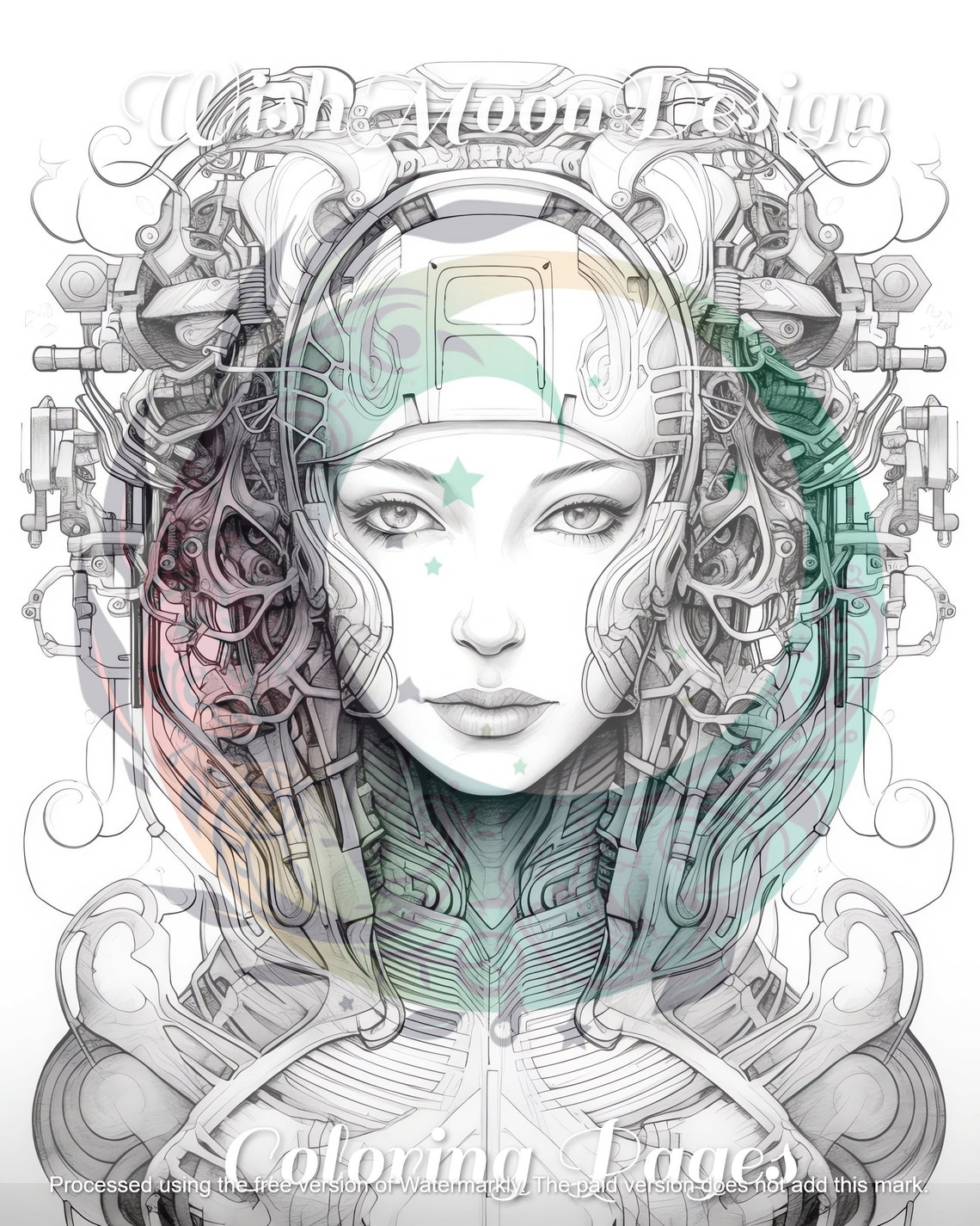 10 Cyborg Women Coloring Pages Synthetic Female Sci-fi Art - Etsy