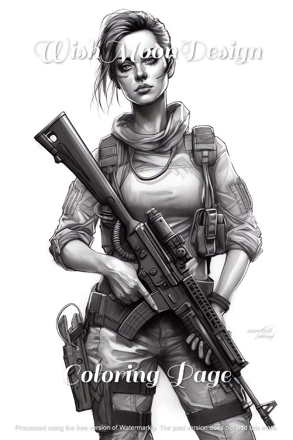 Instant Download - 25 Women in Combat Military Coloring Pages, Strong ...