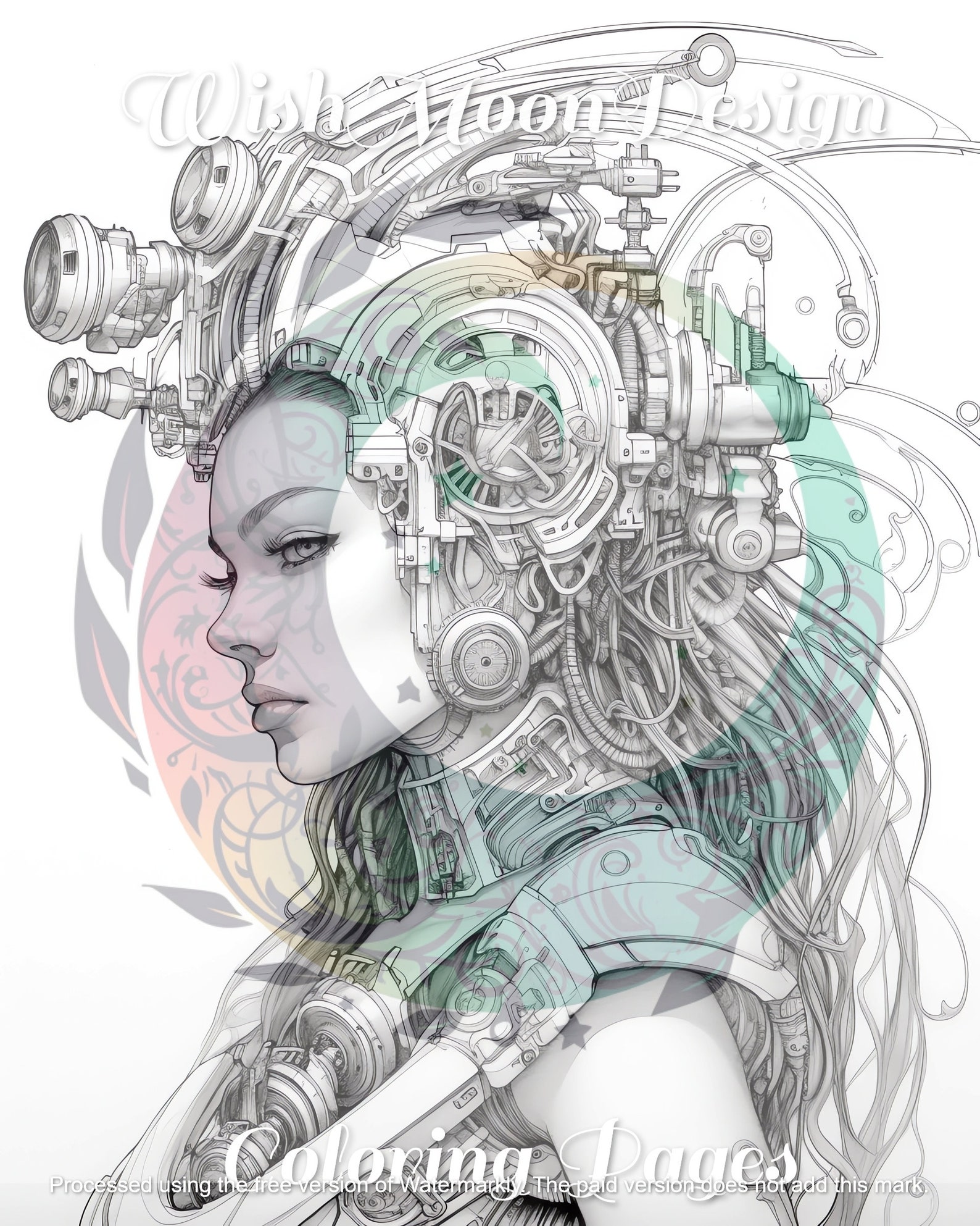 10 Cyborg Women Coloring Pages Synthetic Female Sci-fi Art - Etsy