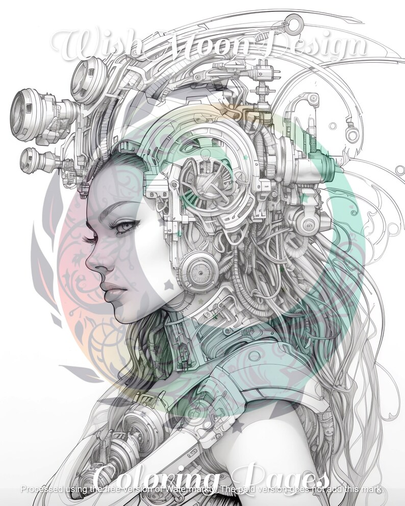 10 Cyborg Women Coloring Pages, Synthetic Female, Sci-fi Art, Fashion ...