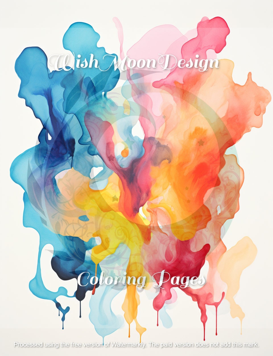 20 Backwards Coloring Book Reverse Coloring Pages, Watercolor ...