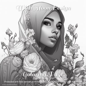 30 Muslim Women Coloring Pages, Islamic Art, Inspirational, Modesty ...
