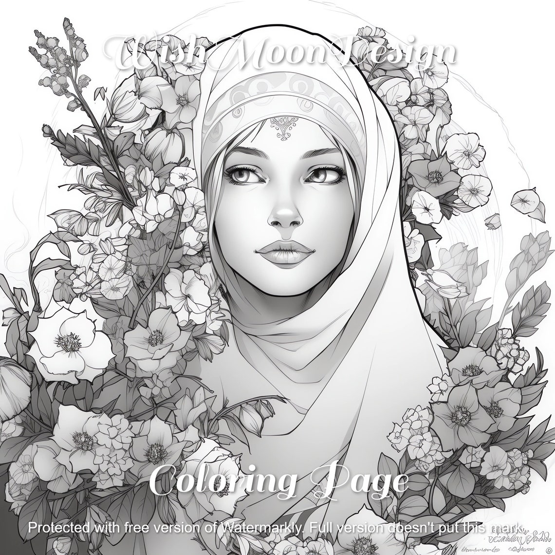 30 Muslim Women Coloring Pages, Islamic Art, Inspirational, Modesty ...