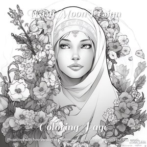 30 Muslim Women Coloring Pages, Islamic Art, Inspirational, Modesty ...