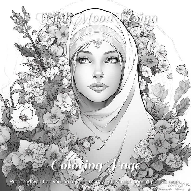 30 Muslim Women Coloring Pages, Islamic Art, Inspirational, Modesty ...