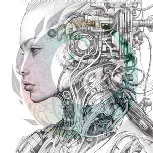 10 Cyborg Women Coloring Pages, Synthetic Female, Sci-fi Art, Fashion ...