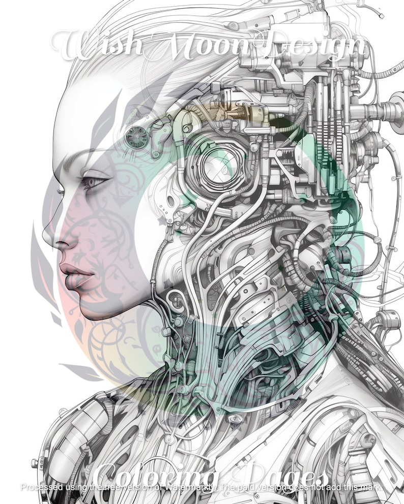 10 Cyborg Women Coloring Pages, Synthetic Female, Sci-fi Art, Fashion ...