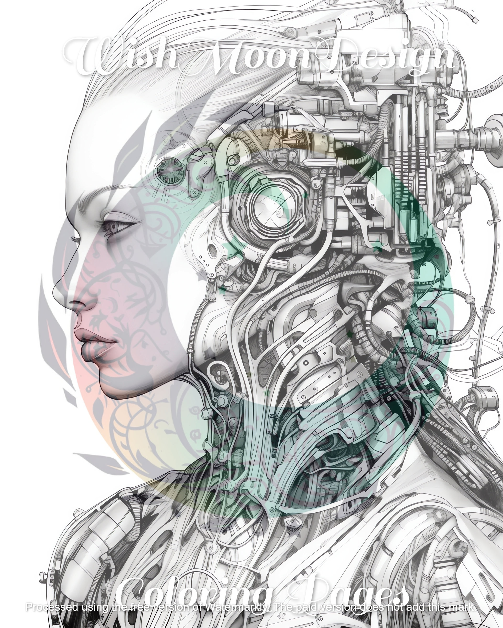 10 Cyborg Women Coloring Pages Synthetic Female Sci-fi Art - Etsy