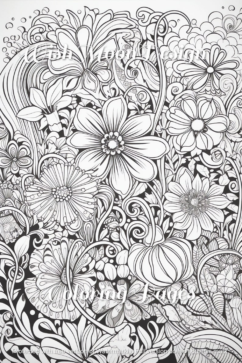 30 Psychedelic Retro Coloring Book, 1970s Stoner Hippie, Groovy ...