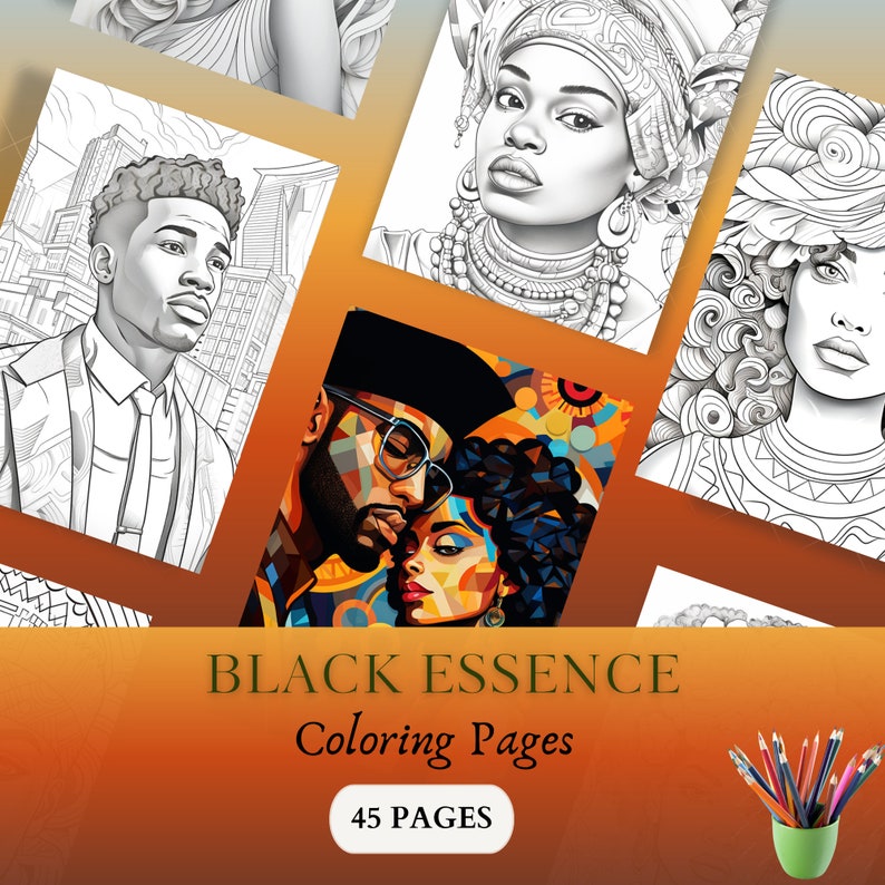 45 Black Essence Coloring Pages - African American, Afrocentric, Black ...