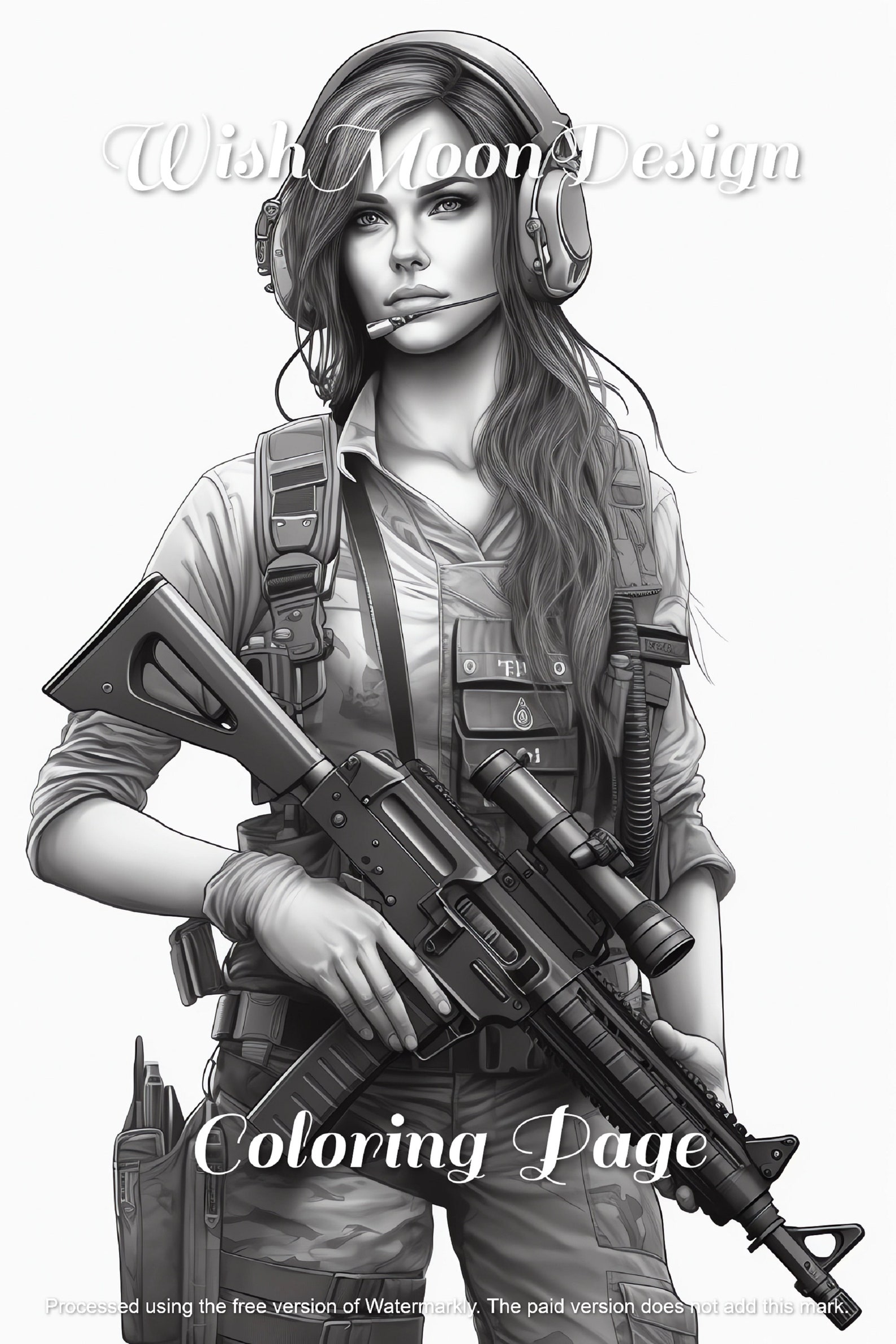 Instant Download - 25 Women in Combat Military Coloring Pages, Strong ...