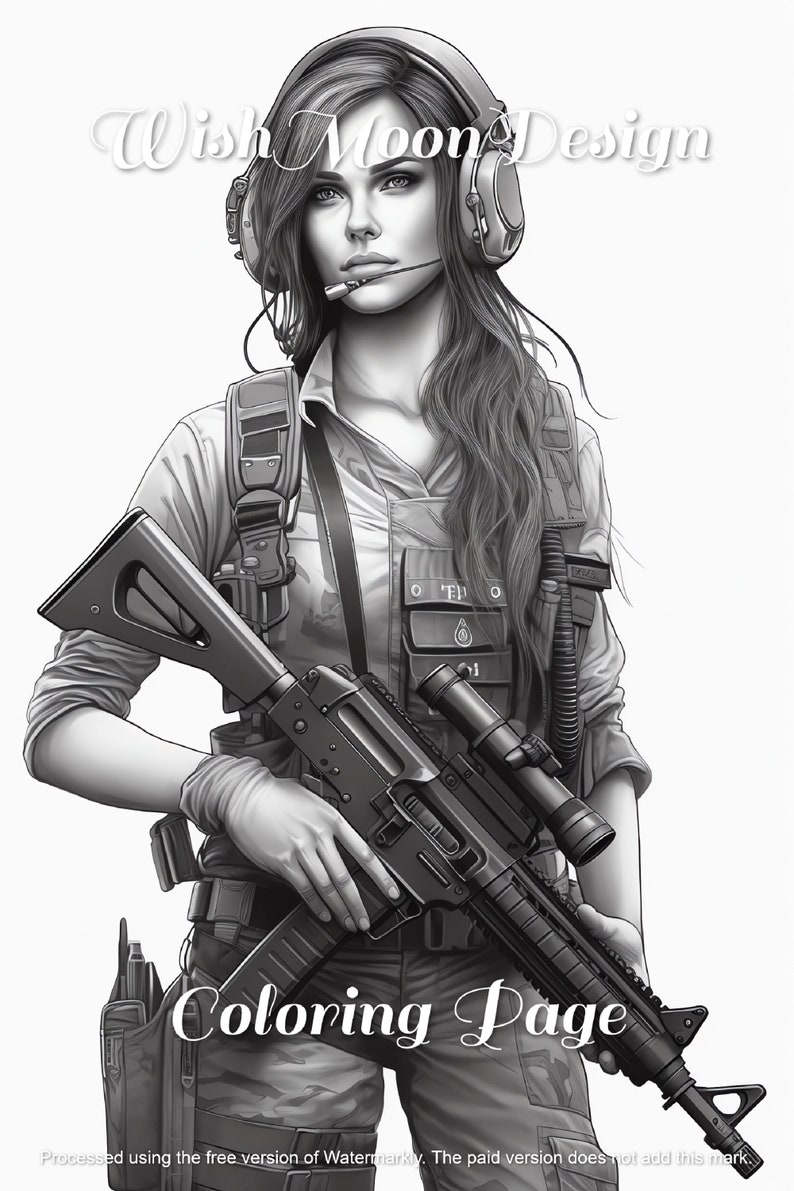 Instant Download - 25 Women in Combat Military Coloring Pages, Strong ...