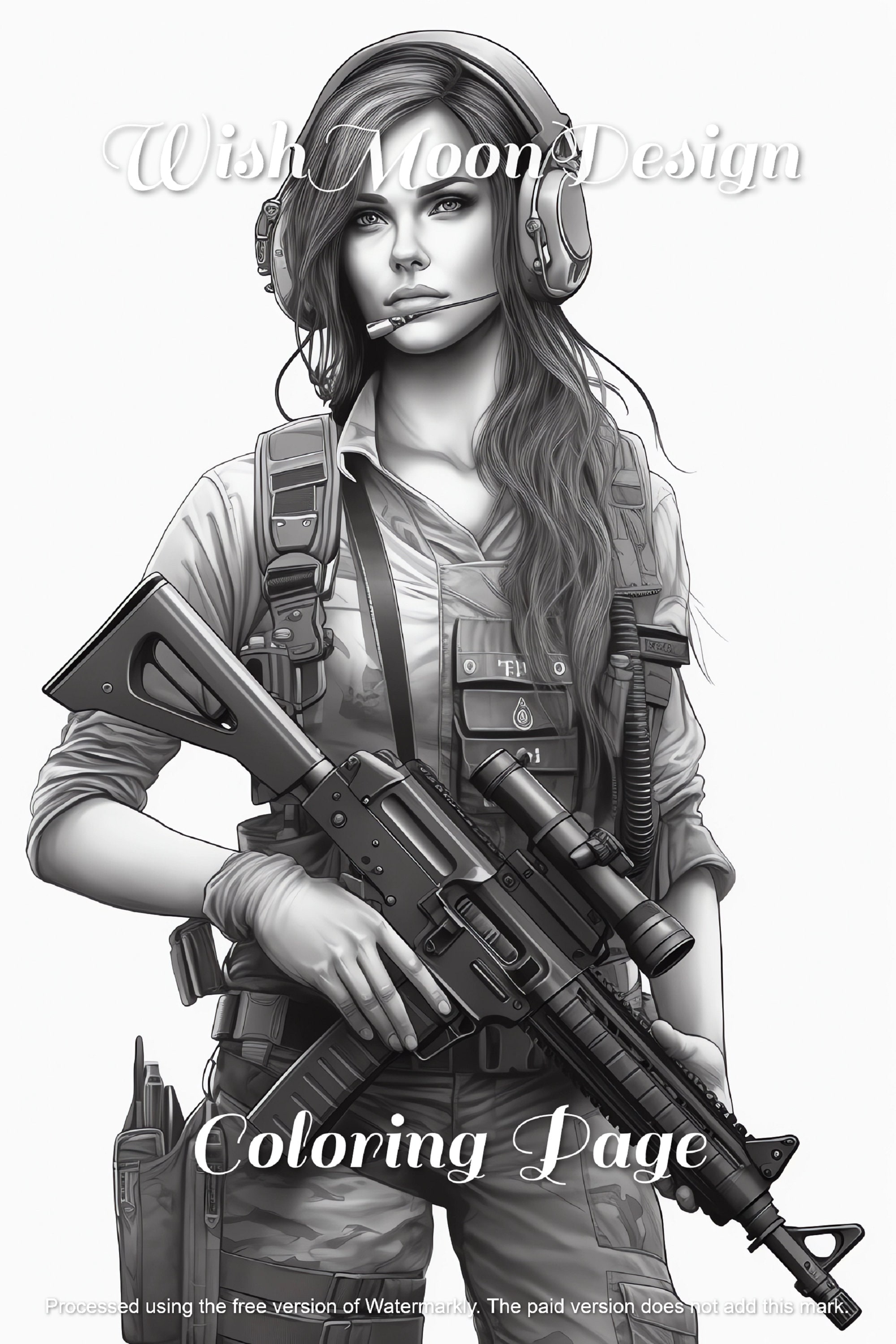 Instant Download - 25 Women in Combat Military Coloring Pages, Strong ...