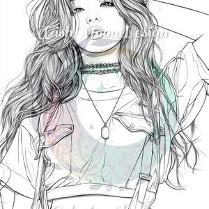 35 Coloring Pages Bundle Kpop Girl Fashion, Kpop Inspired Girl, K-pop ...