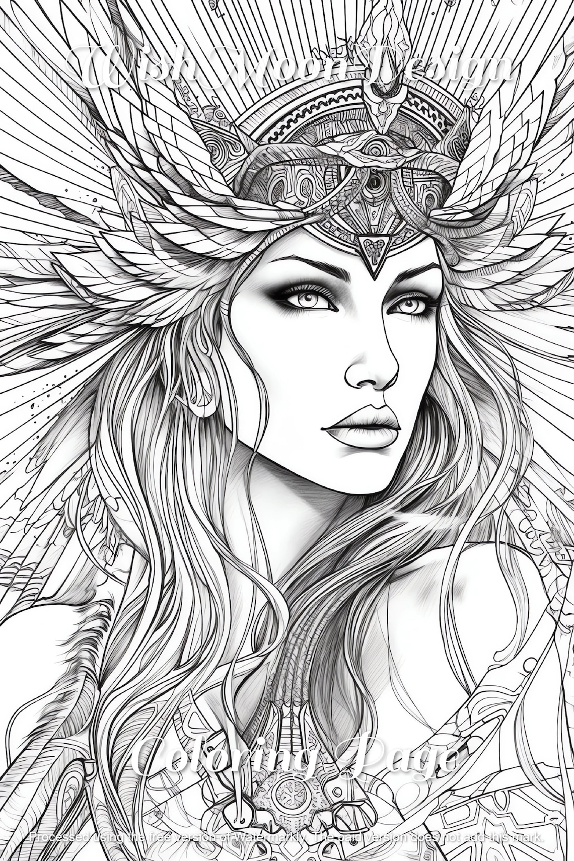 Nyx Goddess Mythological Coloring Book, Fantasy, Celestial Beauty ...