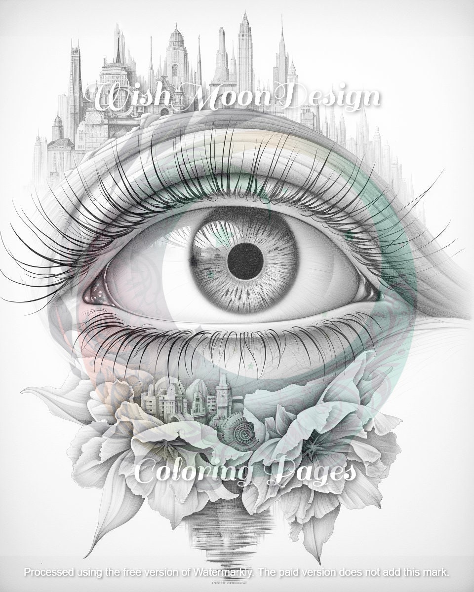 30 Windows to the Soul Coloring Pages | Digital Download | Eye Coloring ...