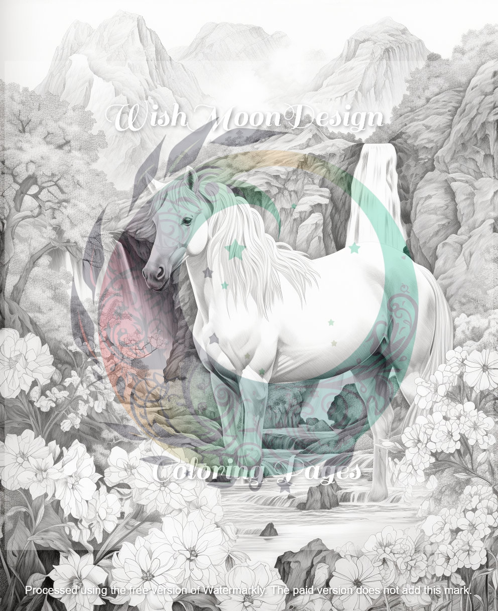 20 Magical Waterfalls Coloring Book, Forest River, Animals, Fantasy ...
