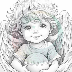 30 Baby Angel Coloring Pages, Fantasy, Fairy Wings, Magical, Whimsical ...
