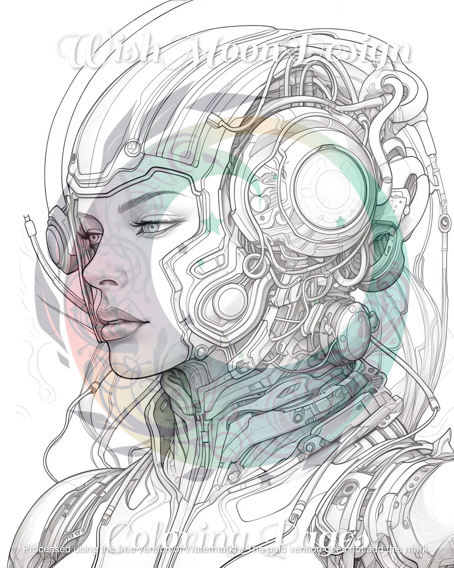 10 Cyborg Women Coloring Pages Synthetic Female Sci-fi Art - Etsy