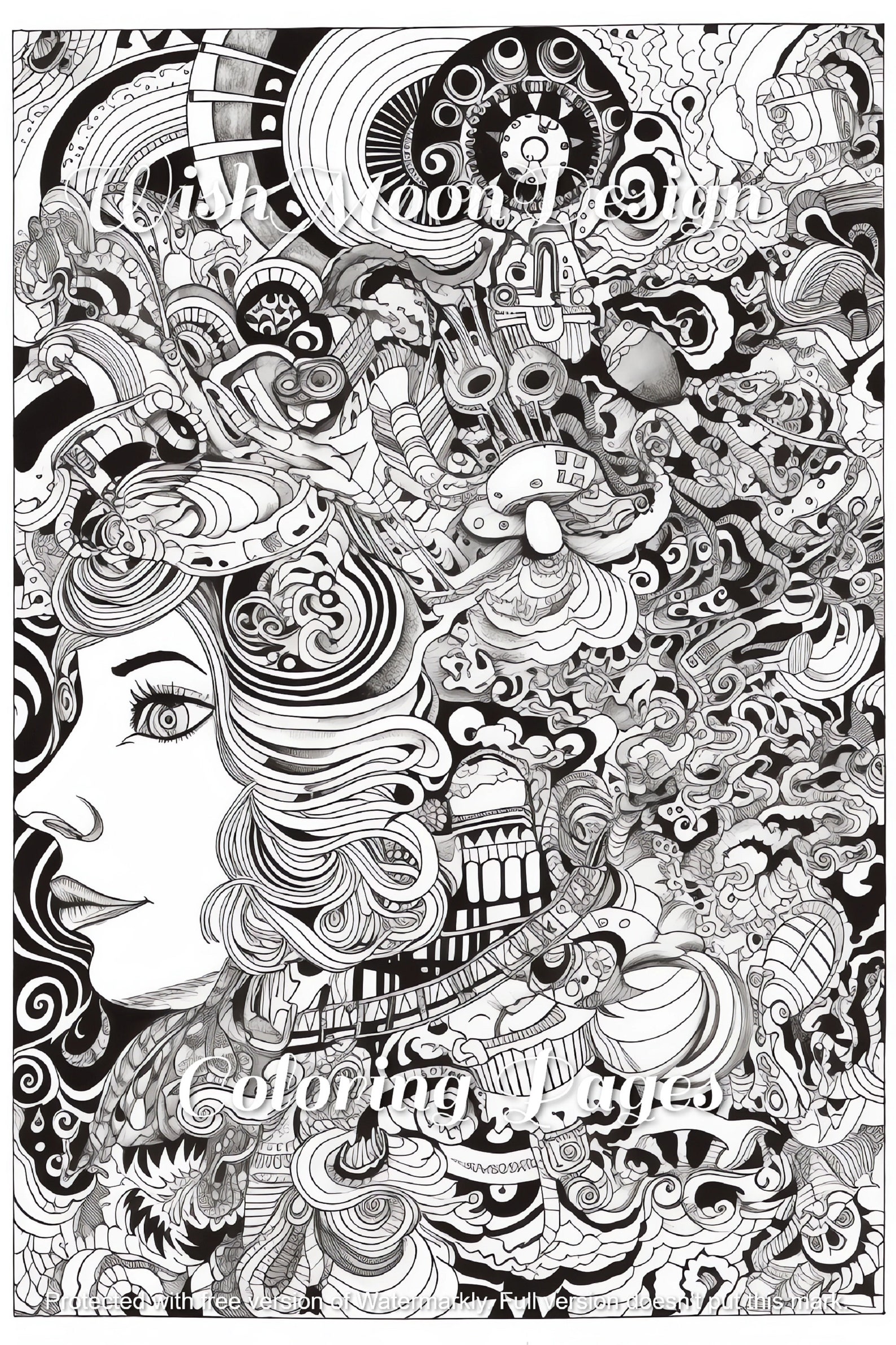 30 Psychedelic Retro Coloring Book, 1970s Stoner Hippie, Groovy ...