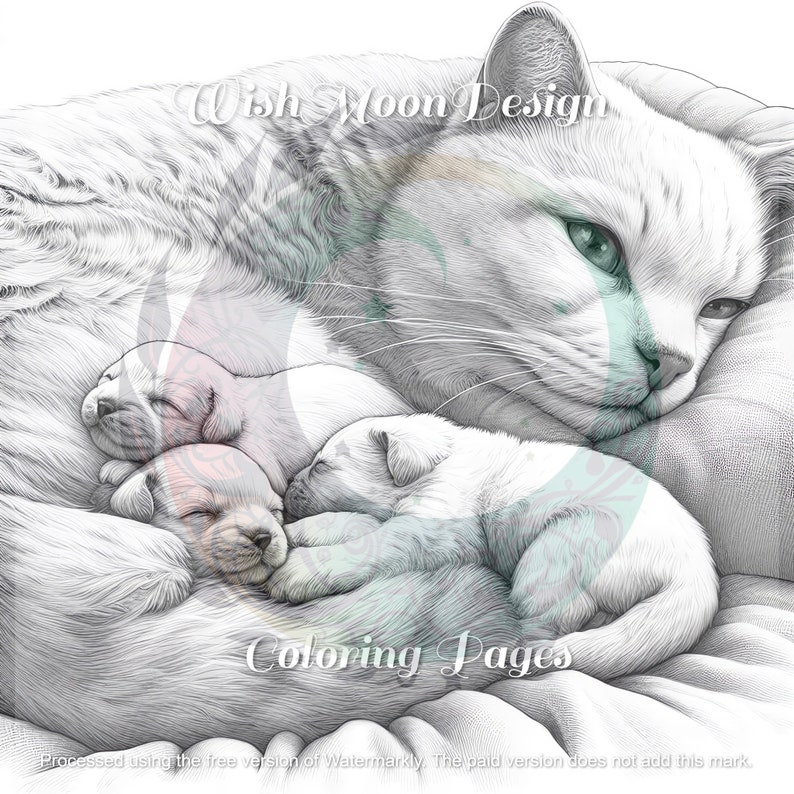 30 Animal Love Coloring Book, Cute Animals, Realistic Wildlife, Instant ...