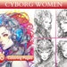 10 Cyborg Women Coloring Pages, Synthetic Female, Sci-fi Art, Fashion ...