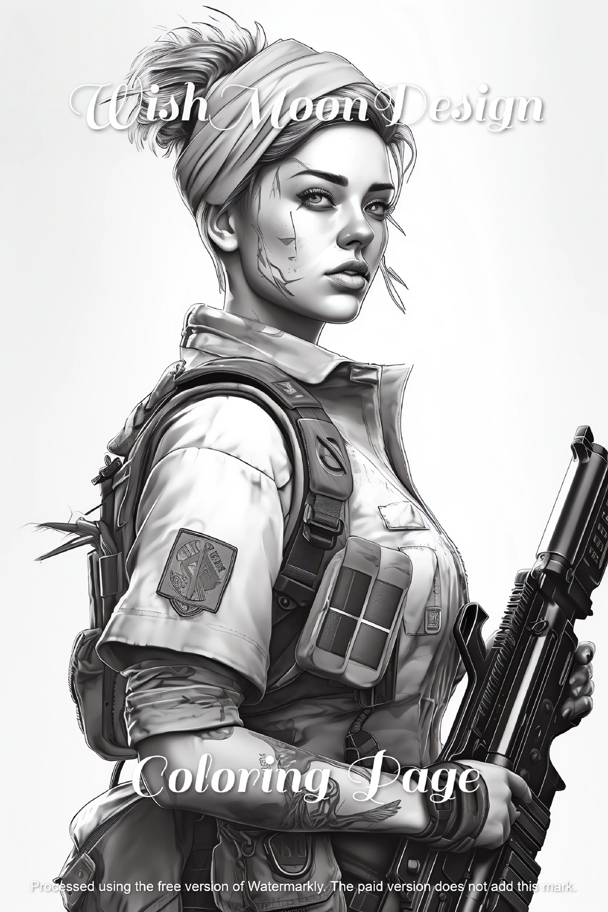 Instant Download - 25 Women in Combat Military Coloring Pages, Strong ...