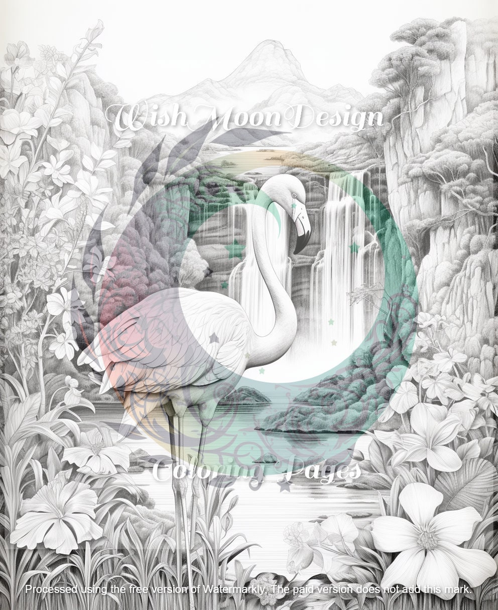 20 Magical Waterfalls Coloring Book, Forest River, Animals, Fantasy ...