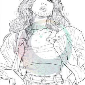 35 Coloring Pages Bundle Kpop Girl Fashion, Kpop Inspired Girl, K-pop ...