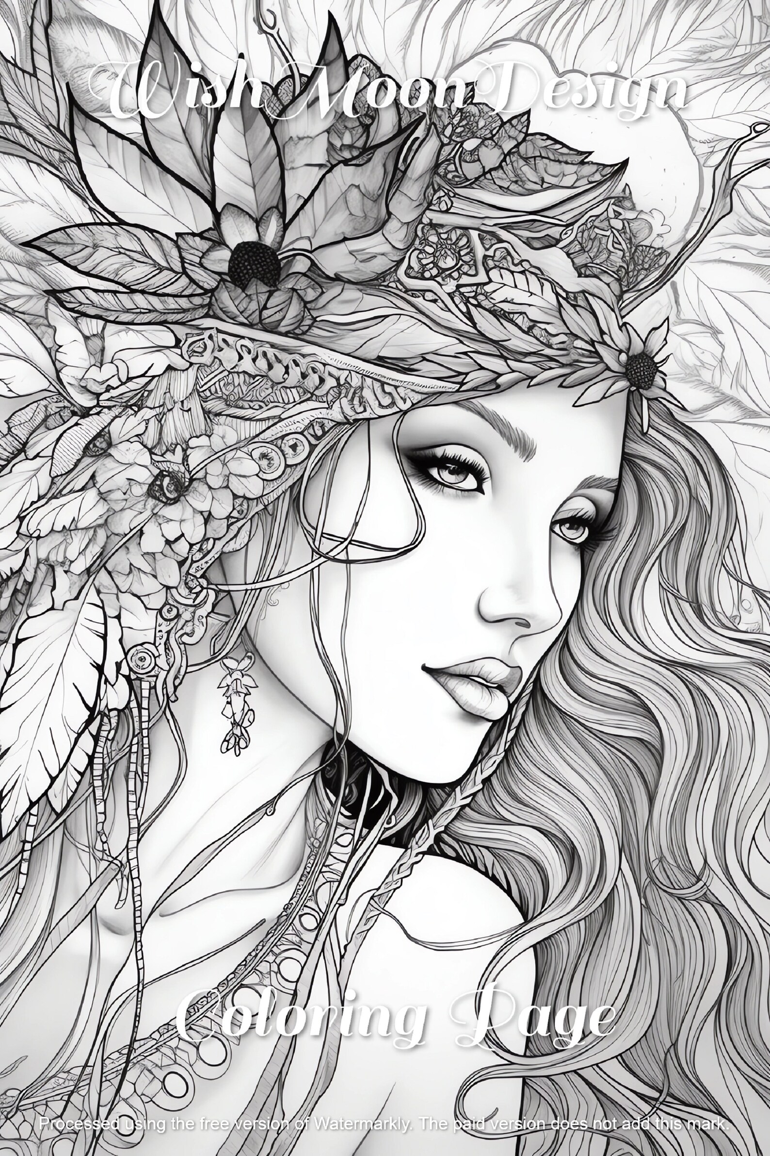 Nyx Goddess Mythological Coloring Book, Fantasy, Celestial Beauty ...