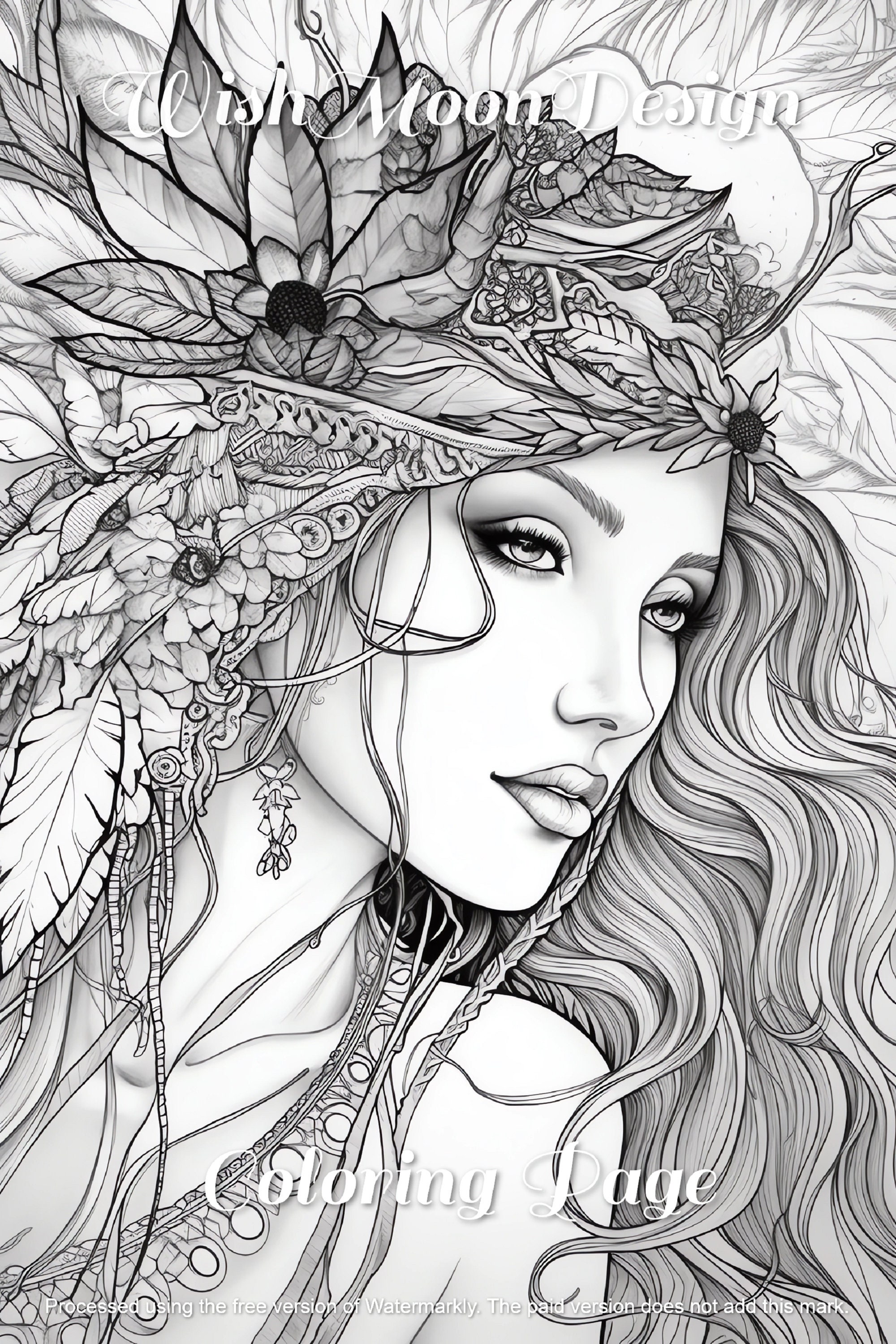 Nyx Goddess Mythological Coloring Book, Fantasy, Celestial Beauty ...