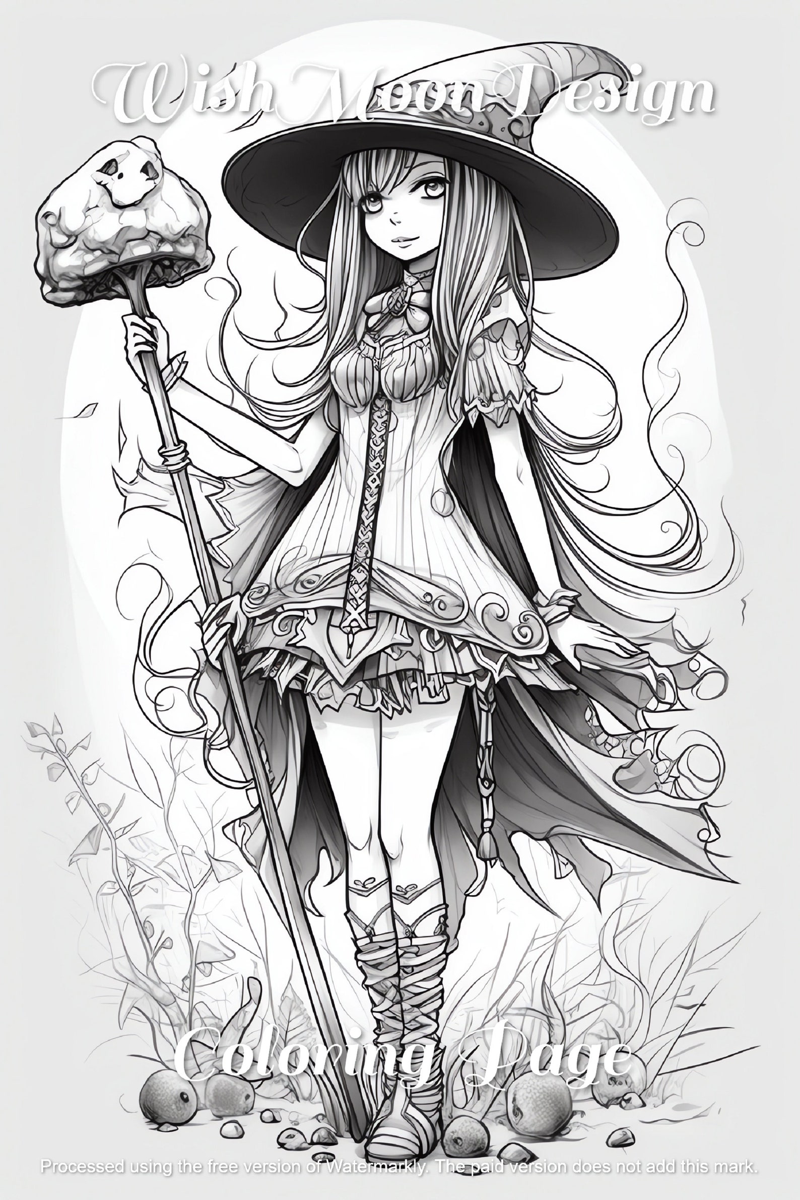 20 Chibi Witch Coloring Pages, Witches Hat, Spooky, Fantasy, Halloween ...