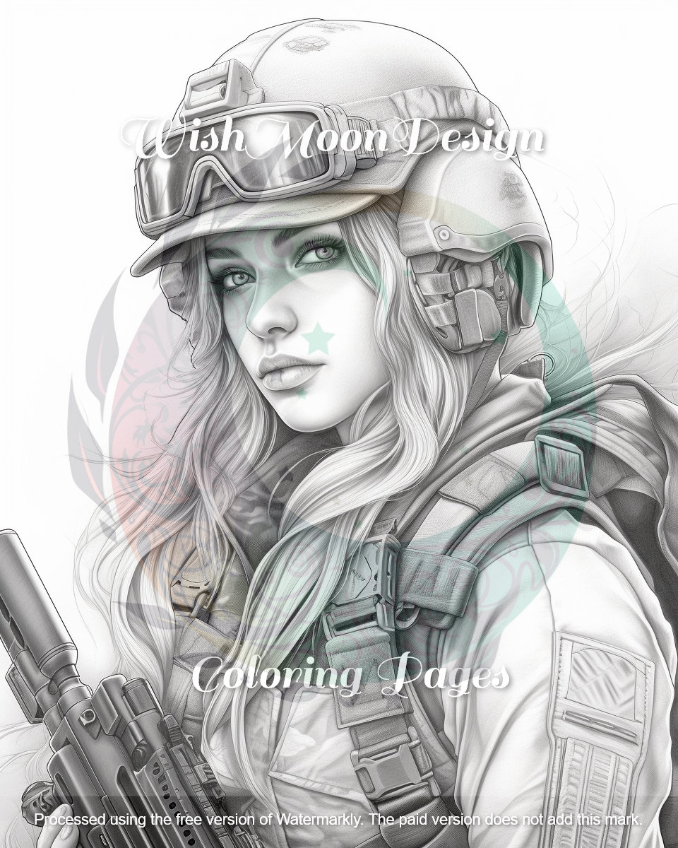 30 Women in Combat Military Coloring Pages, Soldier, Strong Women ...