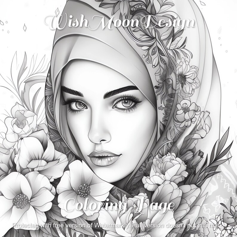 30 Muslim Women Coloring Pages, Islamic Art, Inspirational, Modesty ...