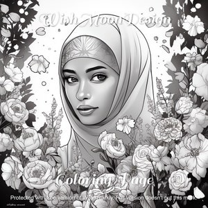 30 Muslim Women Coloring Pages, Islamic Art, Inspirational, Modesty ...