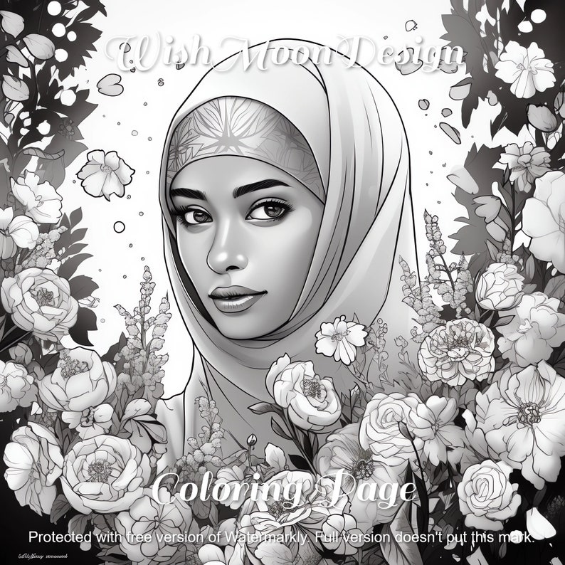 30 Muslim Women Coloring Pages, Islamic Art, Inspirational, Modesty ...