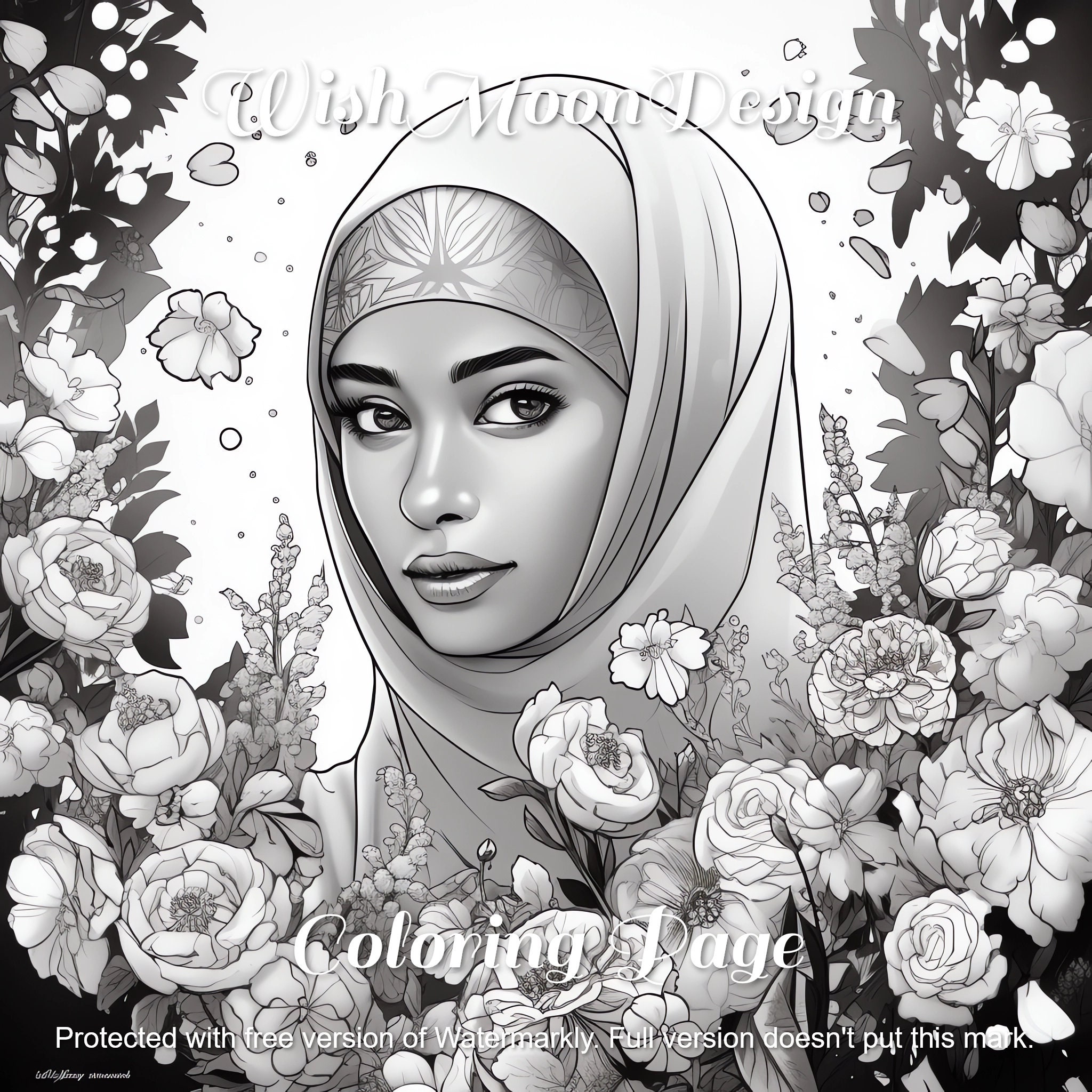 30 Muslim Women Coloring Pages, Islamic Art, Inspirational, Modesty ...