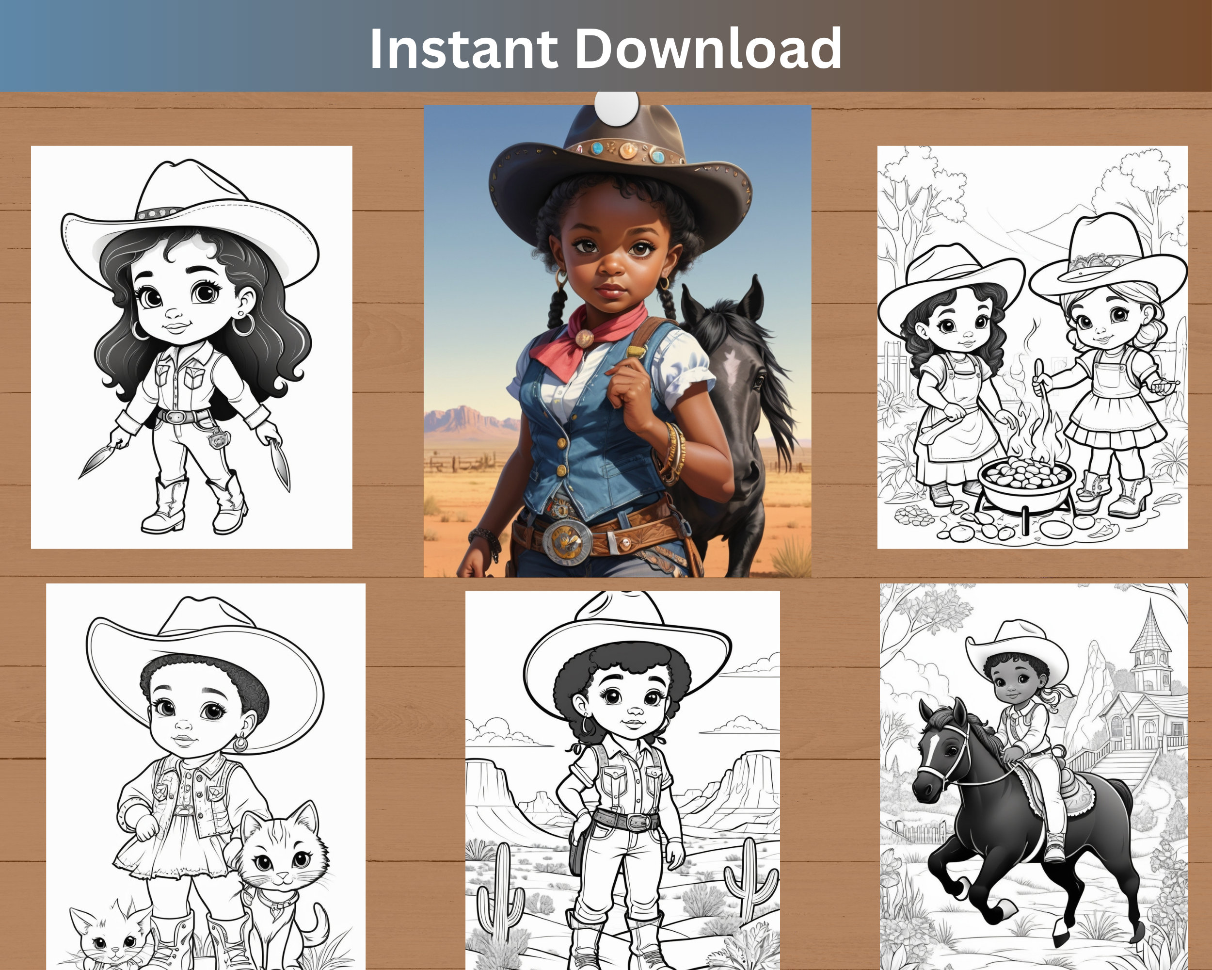 25 Black Baby Cowgirl Coloring Book, African-american Cowgirls ...