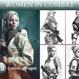 Instant Download - 25 Women in Combat Military Coloring Pages, Strong ...