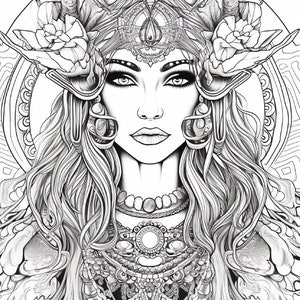 Nyx Goddess Mythological Coloring Book, Fantasy, Celestial Beauty ...
