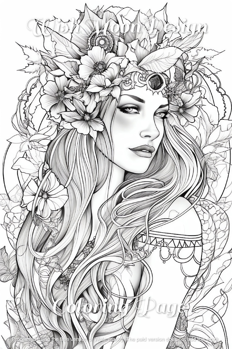 Nyx Goddess Mythological Coloring Book Fantasy Celestial - Etsy