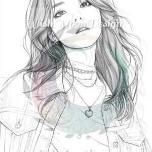 35 Coloring Pages Bundle Kpop Girl Fashion, Kpop Inspired Girl, K-pop ...